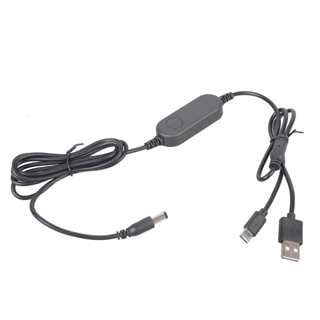 YIEMEEN Portable Type C & USB 5V2A To DC5521 12V Step Up Power Cable ...