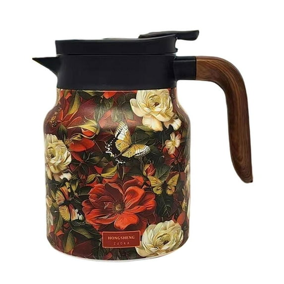 YIEMEEN Premium Thermal Florals Teapot 1000ml Removable Infuser ...