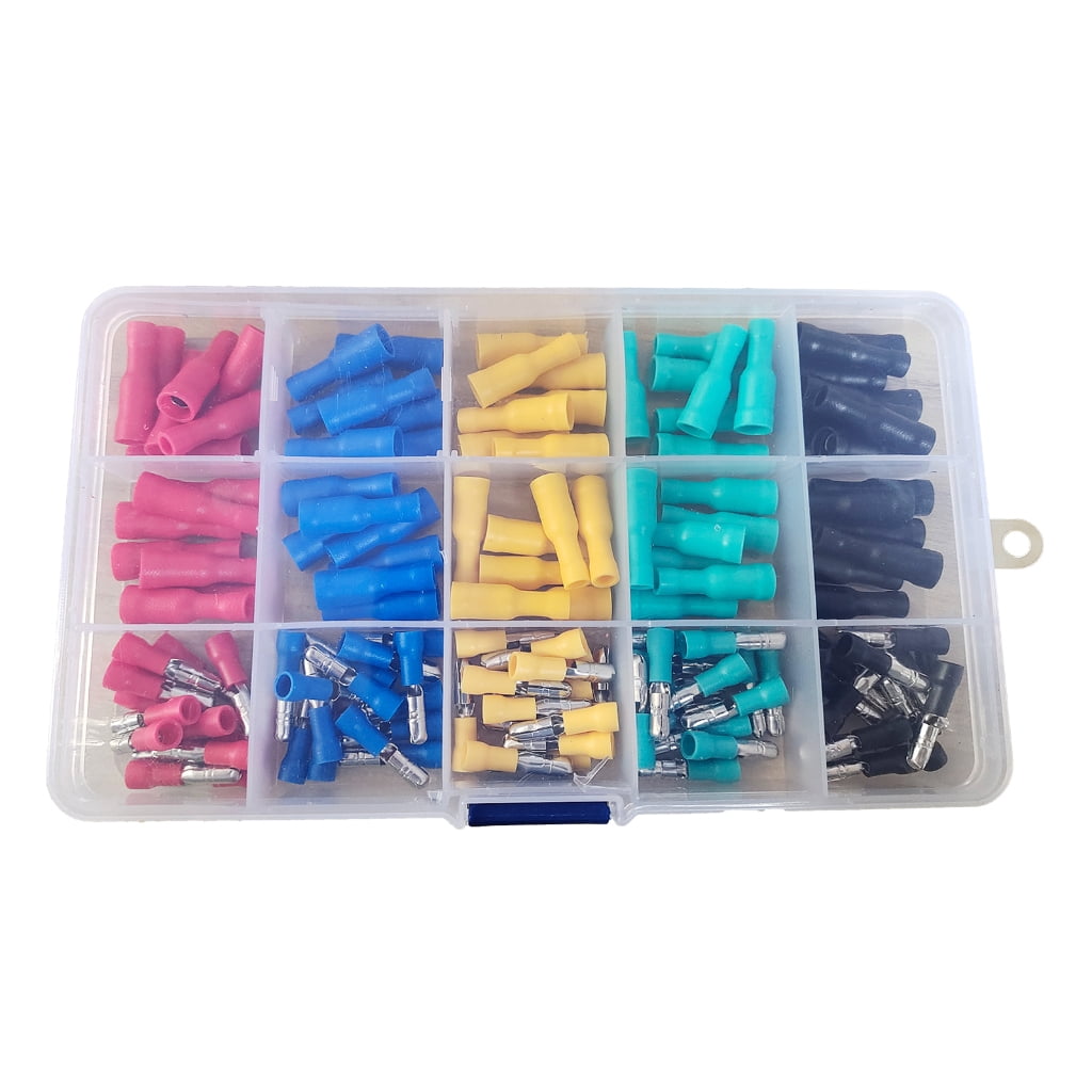 YIEMEEN Professional 120pcs Cable Lugs Set Rubber Cable Connectors Butt ...