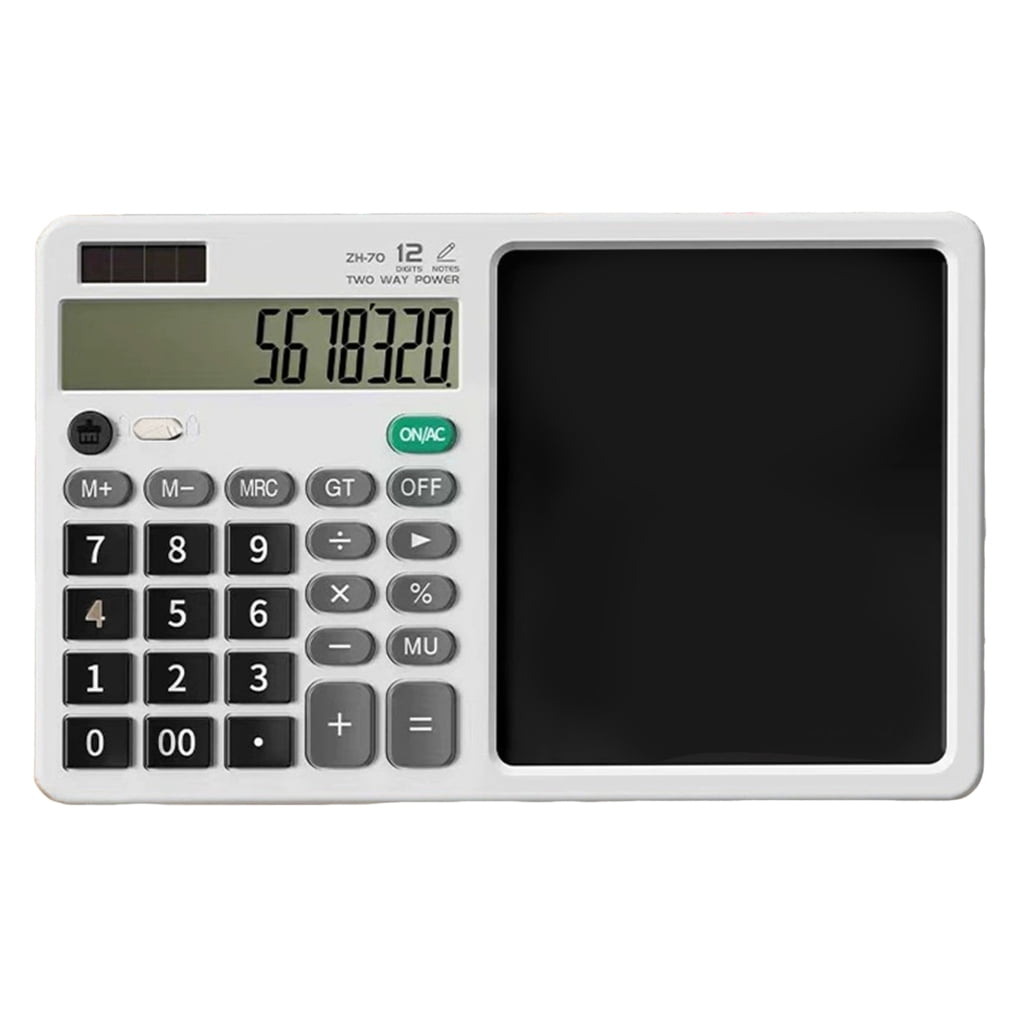 YIEMEEN Rechargeable Calculator Writing Pad Large Screen Double Power ...