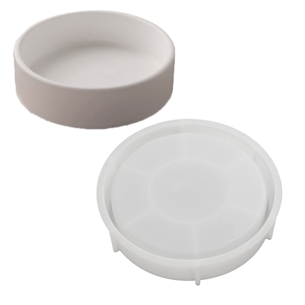 YIEMEEN Round Storage Bowl Silicone Molds Candle Tray Molds Plaster ...