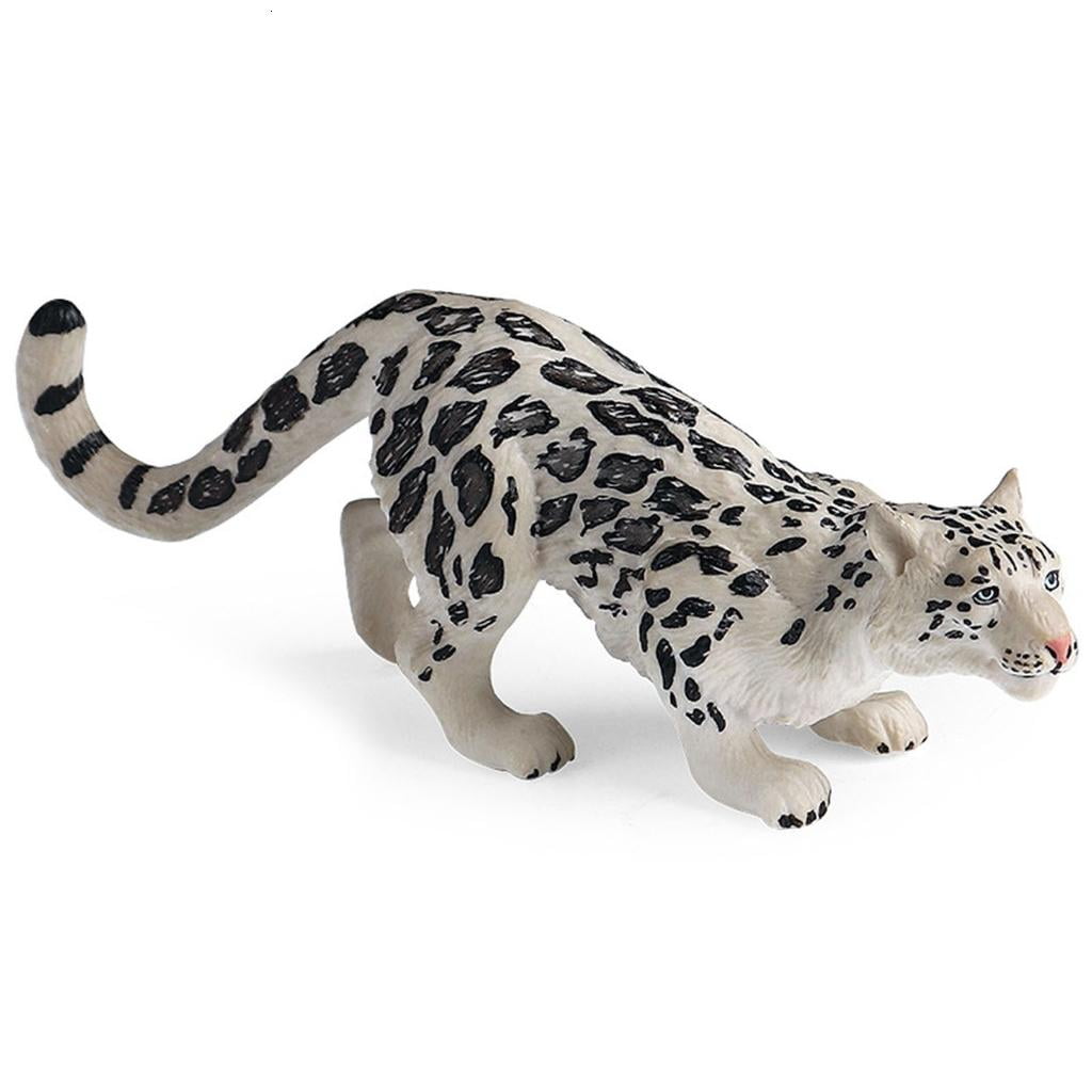 YIEMEEN Snow Leopard Statue Office or Home Desk Decor Realistic Spots ...