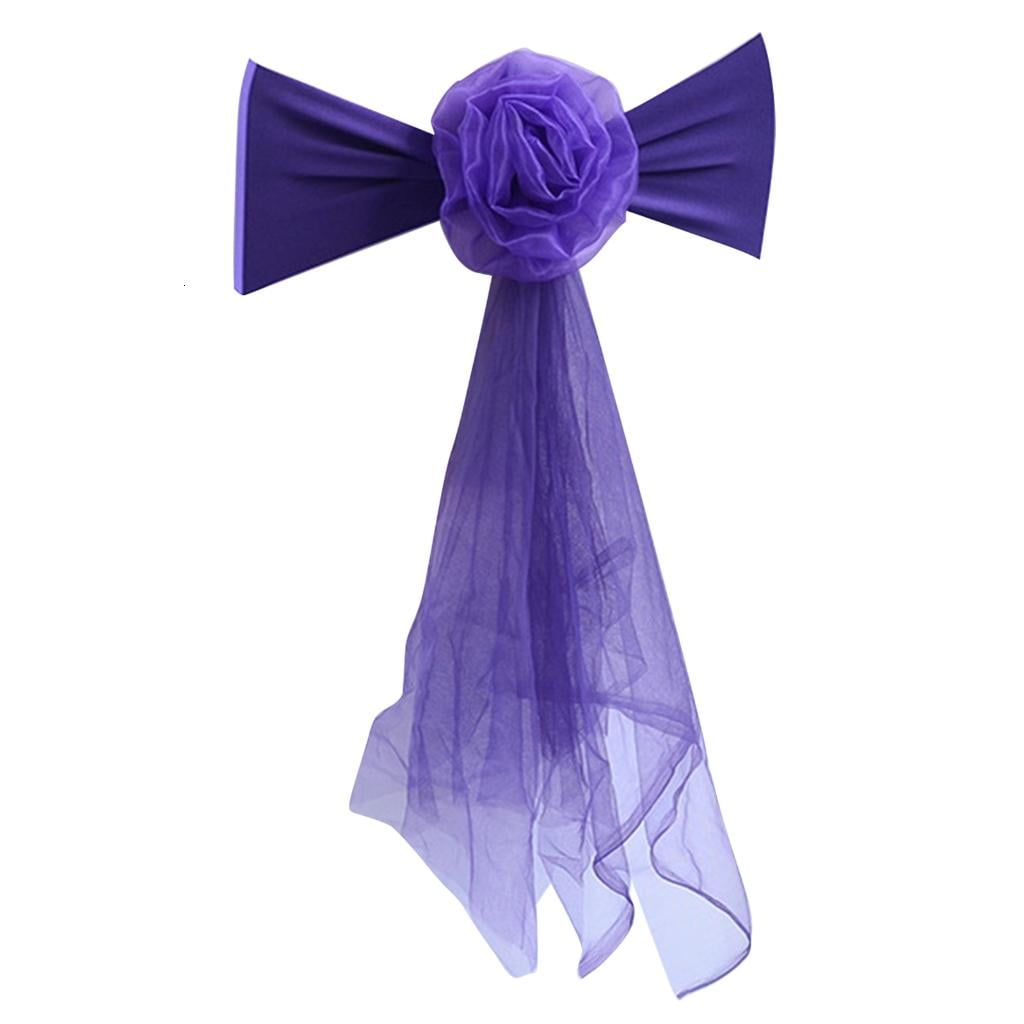 YIEMEEN Spandex Chair Sashes Bows for Banquet Ceremony, Easy to Install ...