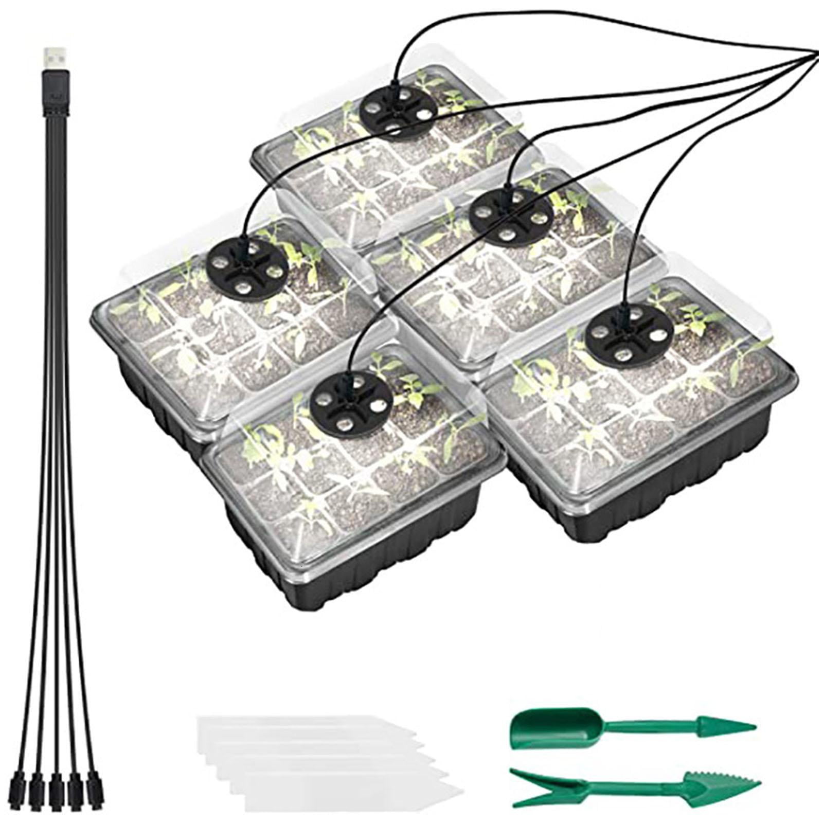 YIEMEEN Starter Tray with Grow Light Starter Kit Adjustable Humidity ...