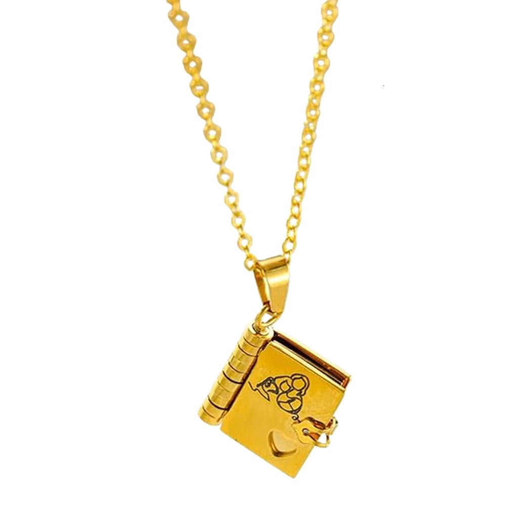 YIEMEEN Titanium Steel Storybook Necklace For Granddaughters Grandma ...