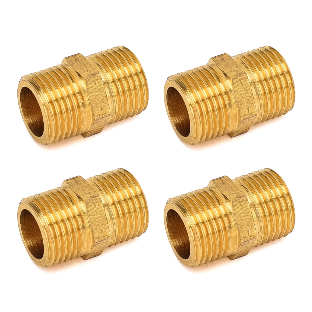 YIEMEEN Upgraded Pipe Connectors set Male to Male Double Nipples Brass ...