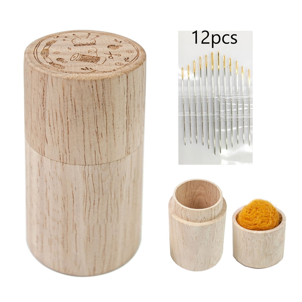 YIEMEEN Wooden Needle Holder Embroidery Needle Holder with Needle ...