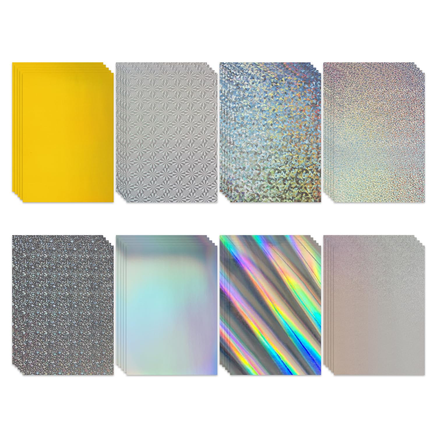 YIEMI Holographic Cardstock，40 Sheets TSF6 8 Colors Colored Cardstock ...