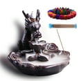 YIENENG Ceramic Dragon Incense Burner Set with Backflow Cones ...