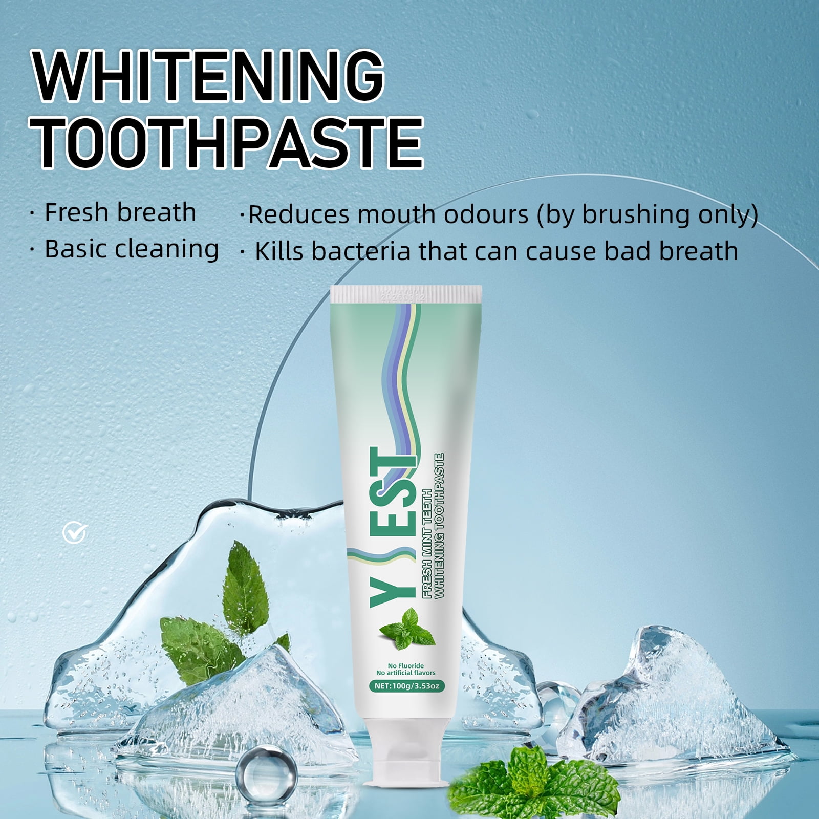 YIEST Whitening Toothpaste Fresh Breath & Gum Care with Natural Mint ...