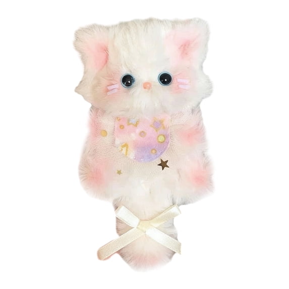 YIFAEUX DIY Kitten Keychain Kit Fluffy Cat Plush Toy Craft with Step-by ...
