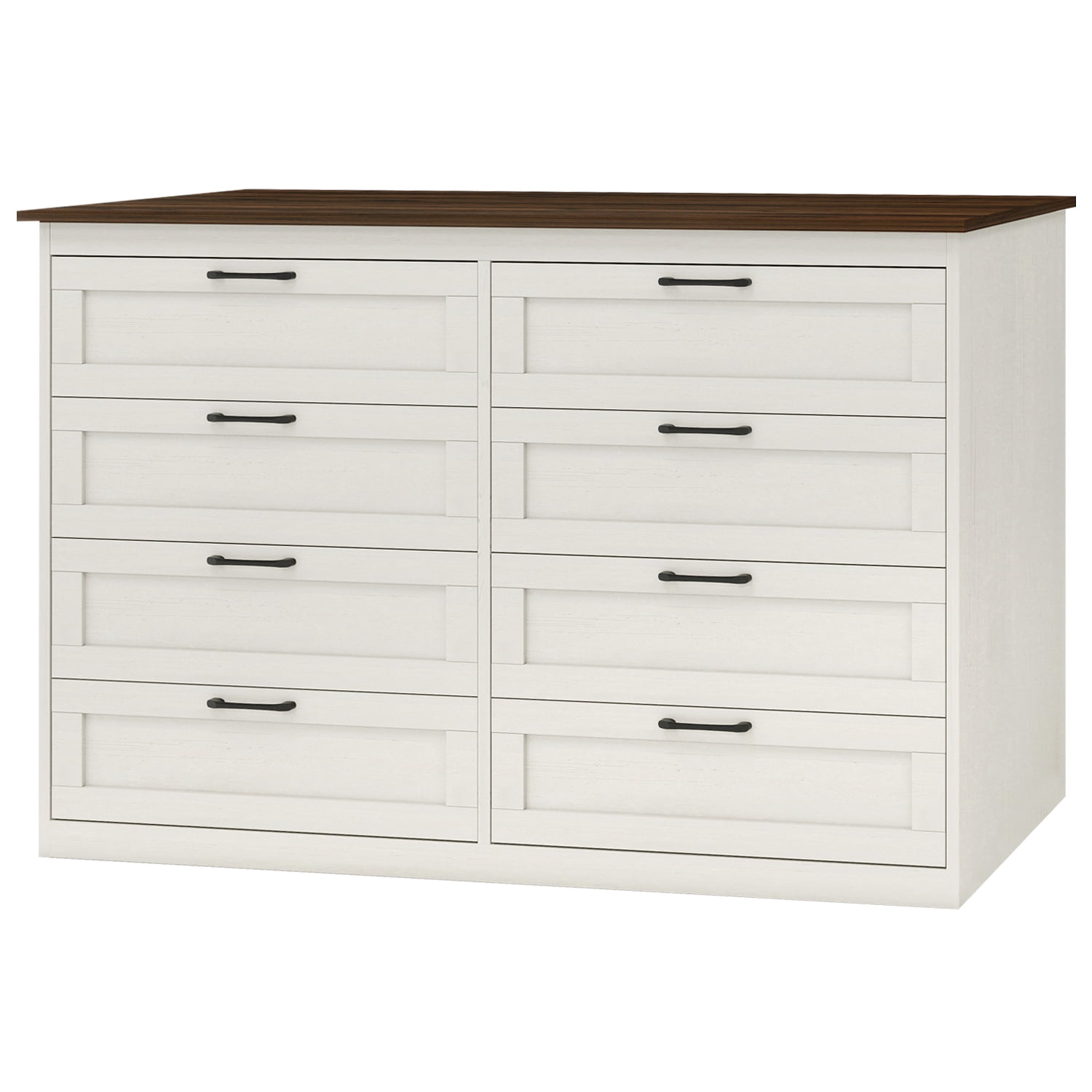 YIGOBUY 8 Drawer Dresser, Farmhouse Dressers for Bedroom, Wood Rustic ...