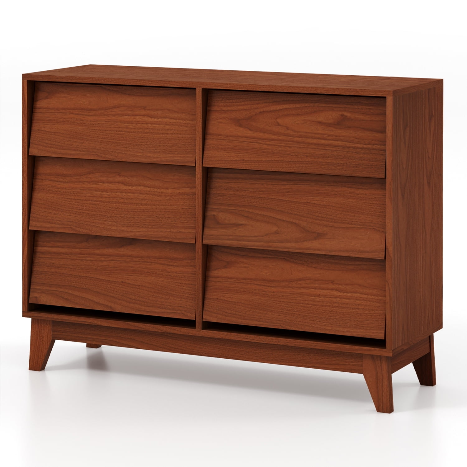 YIGOBUY Mid Century Modern Dresser, Wooden 6 Drawers Dresser for ...