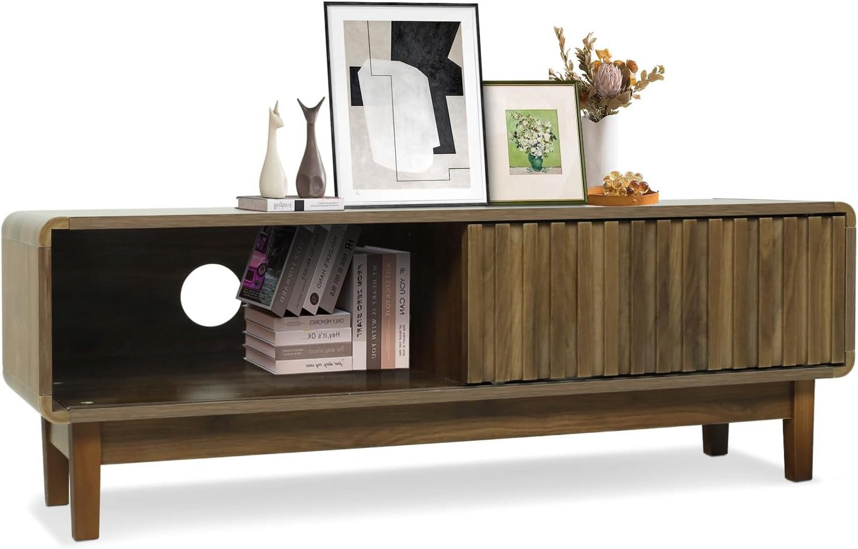 YIGOBUY Mid Century Modern TV Stand for 50 inch TV, Small Media TV ...