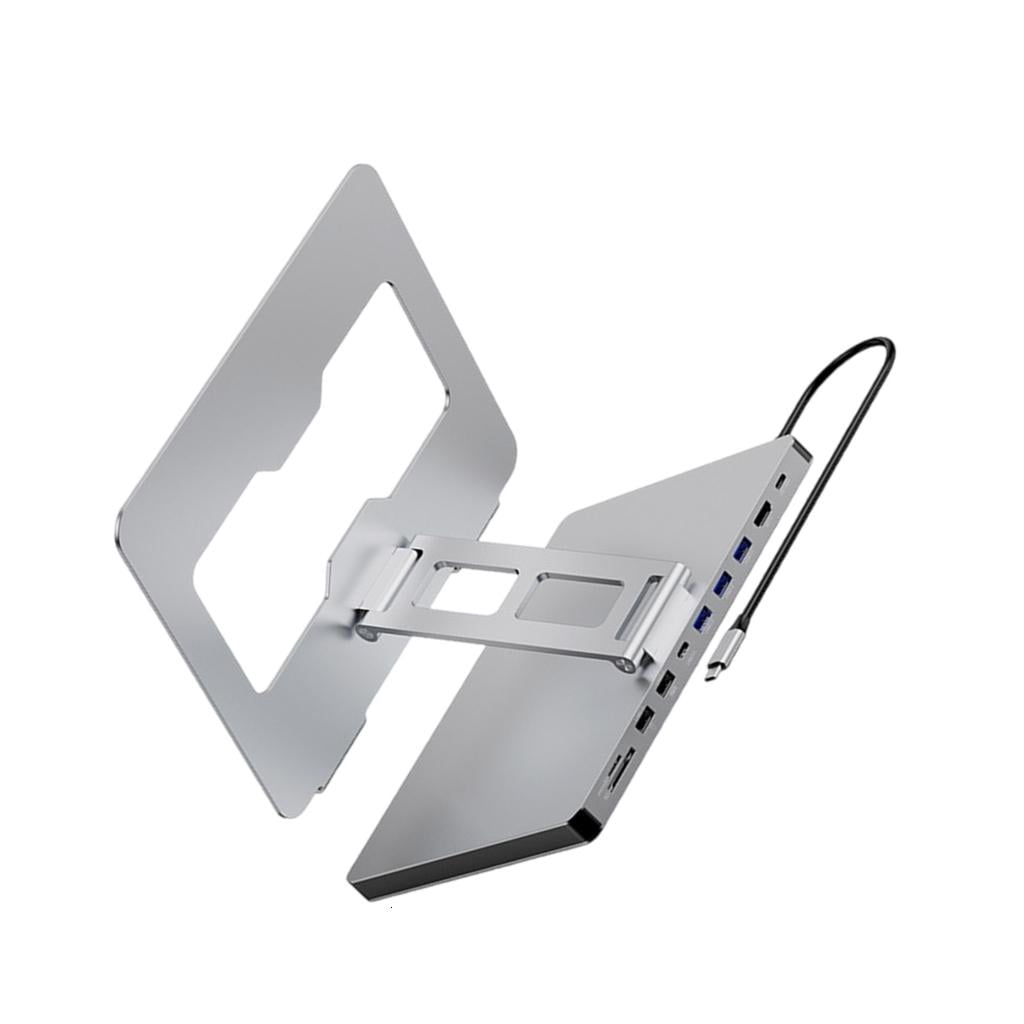 YIGSECU 10 Port Laptop Docking Station and Folding Rising Base Holder ...