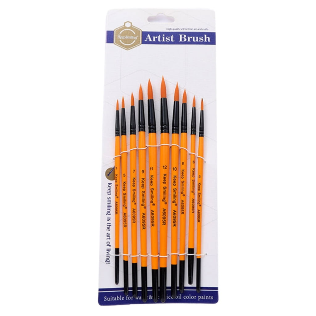 YIGSECU 10Pcs Acrylic Paint Brush Set,Nylon Hair Brushes for Oil ...