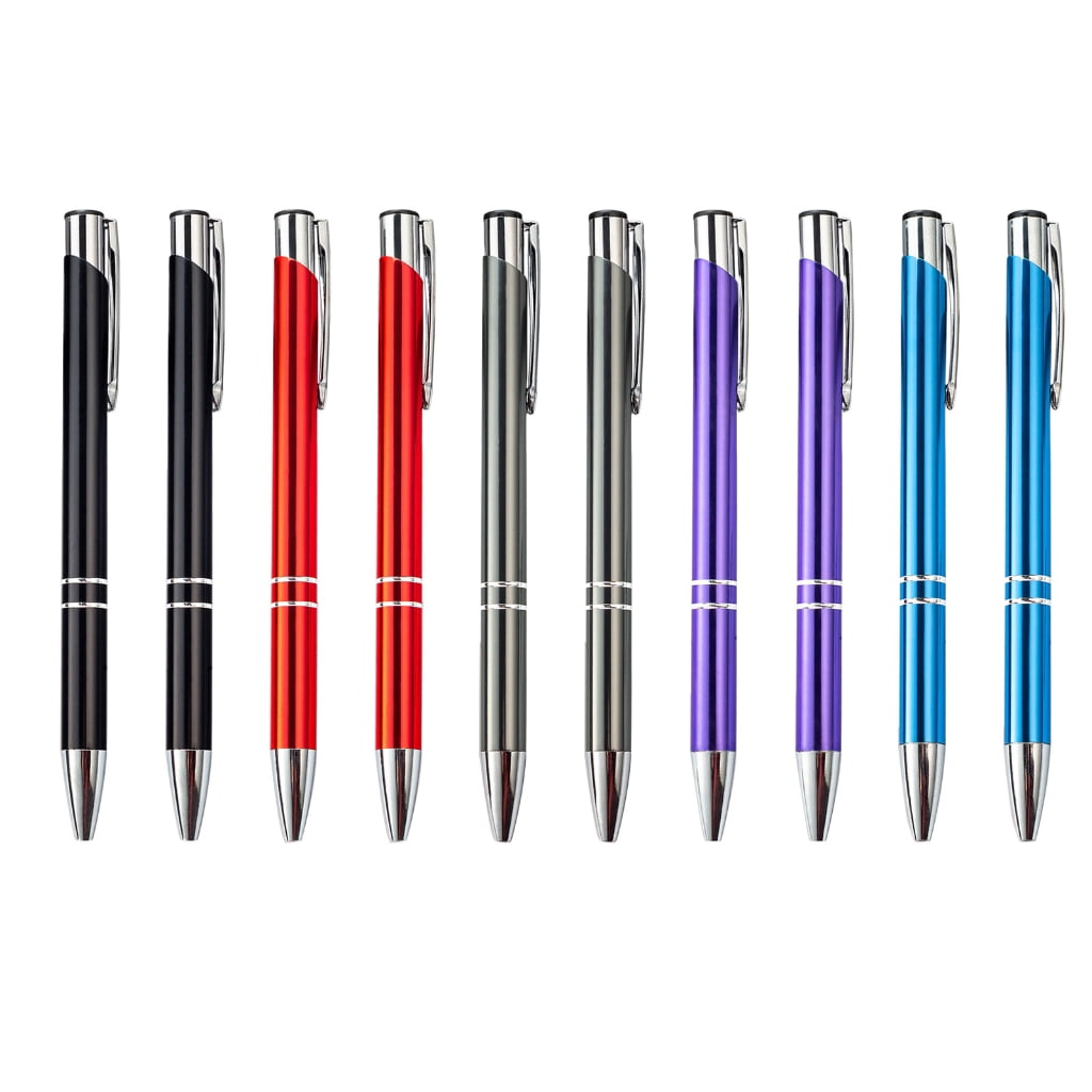 YIGSECU 10Pcs Metal Ballpoint Pen Office Signing Pen Retractable ...