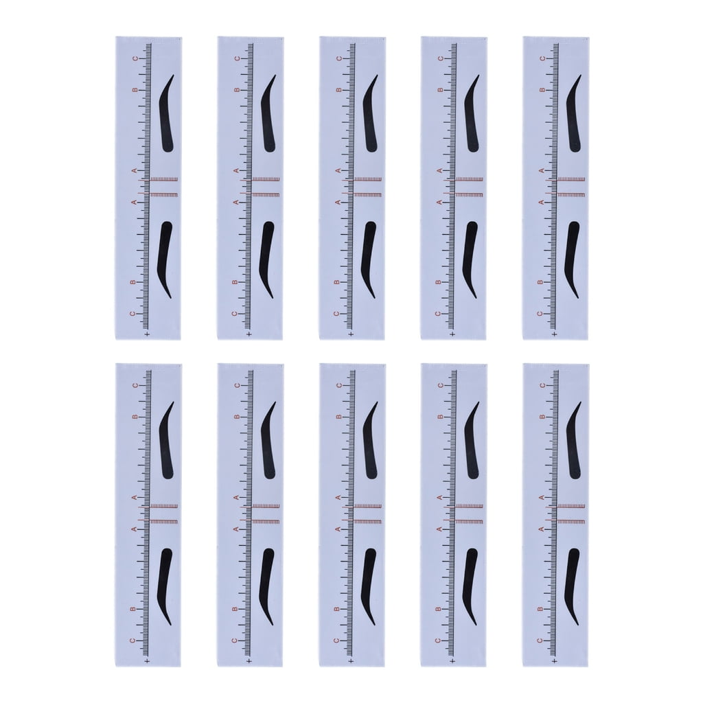 YIGSECU 10xEyebrow Ruler Brow Shaping Styling Measure Stencil Template ...