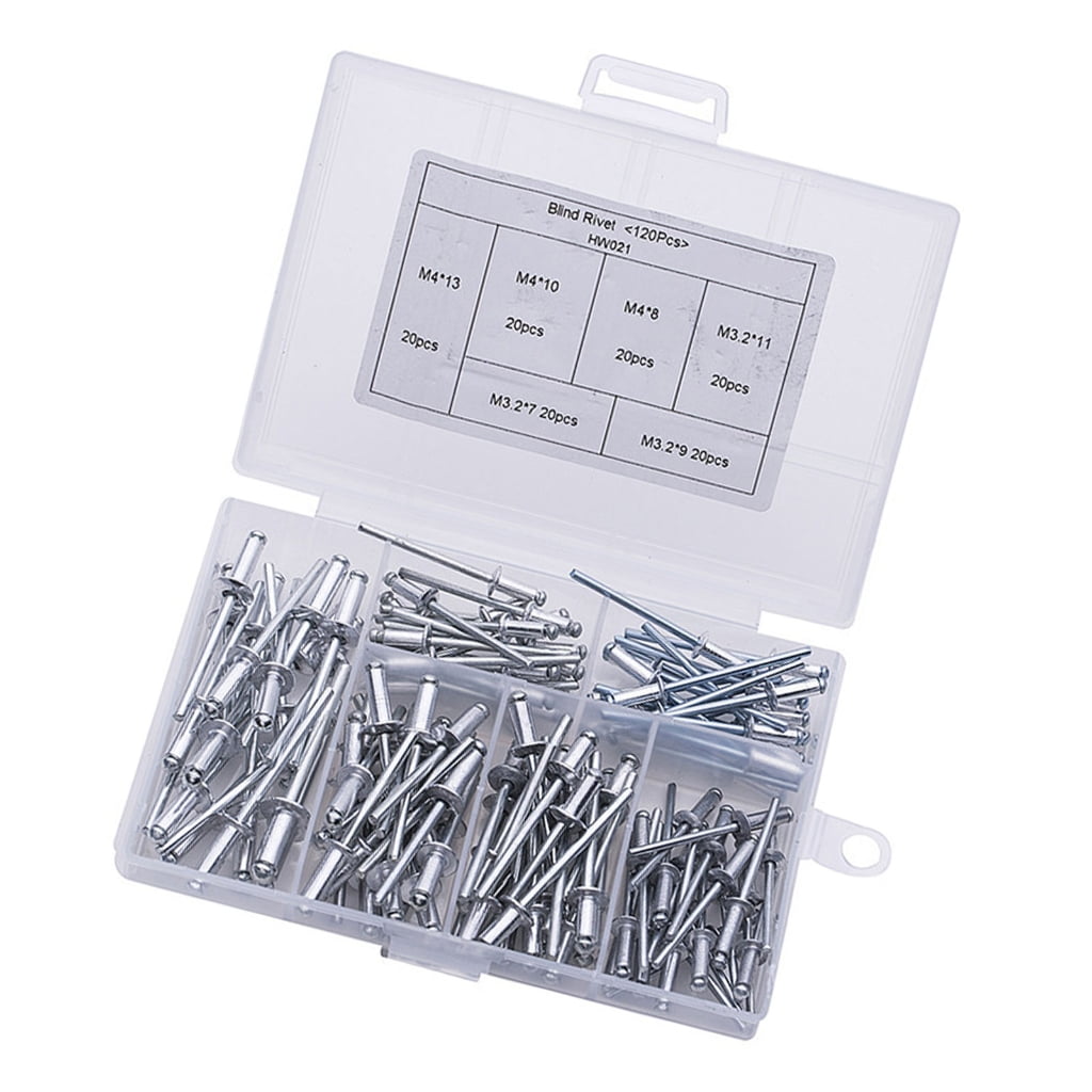YIGSECU 120pcs Aluminum Rivets set Blind Rivets for Metal Sheet ...