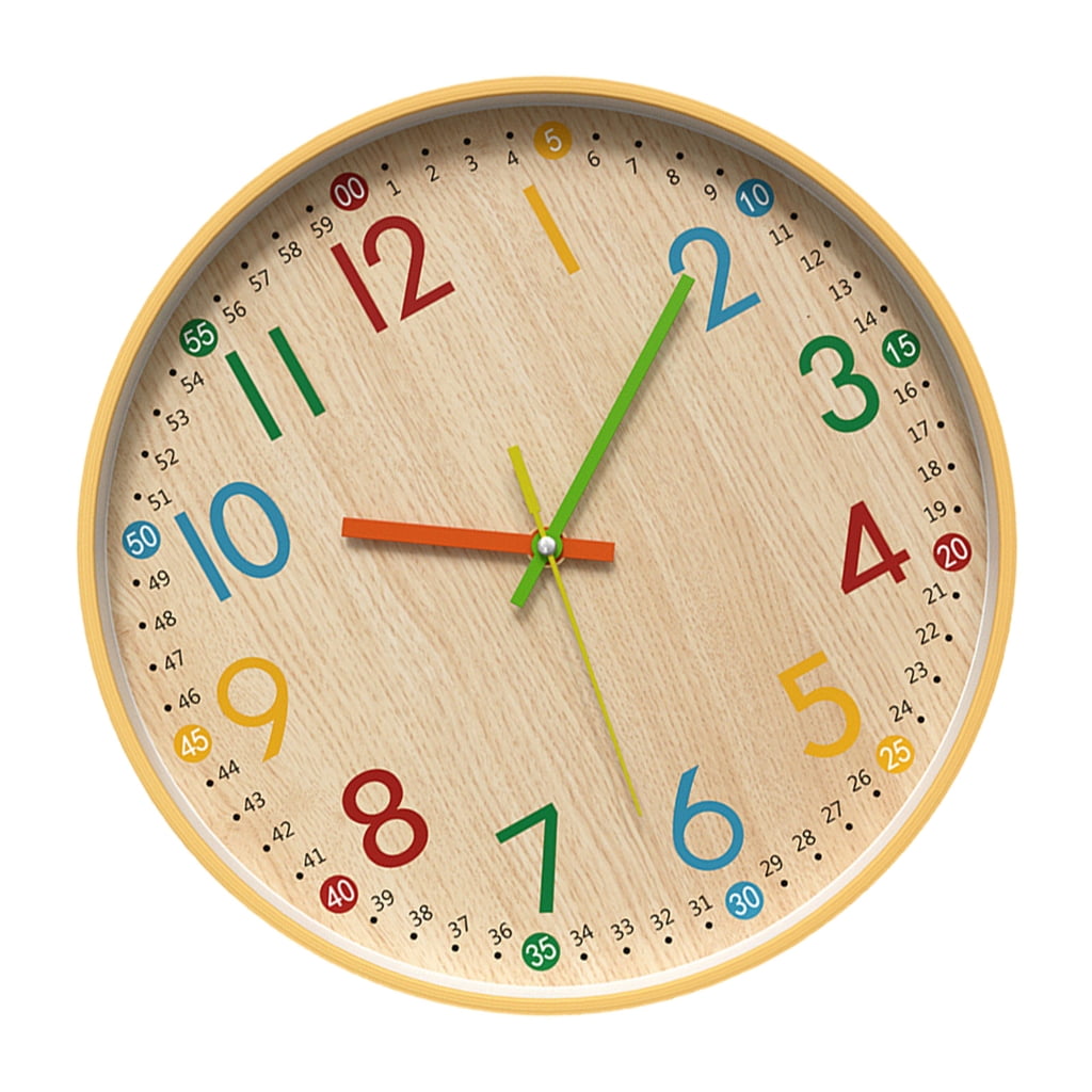 YIGSECU 12Inch Colorful Numerals Clock Easy Reading Quiet Movement ...