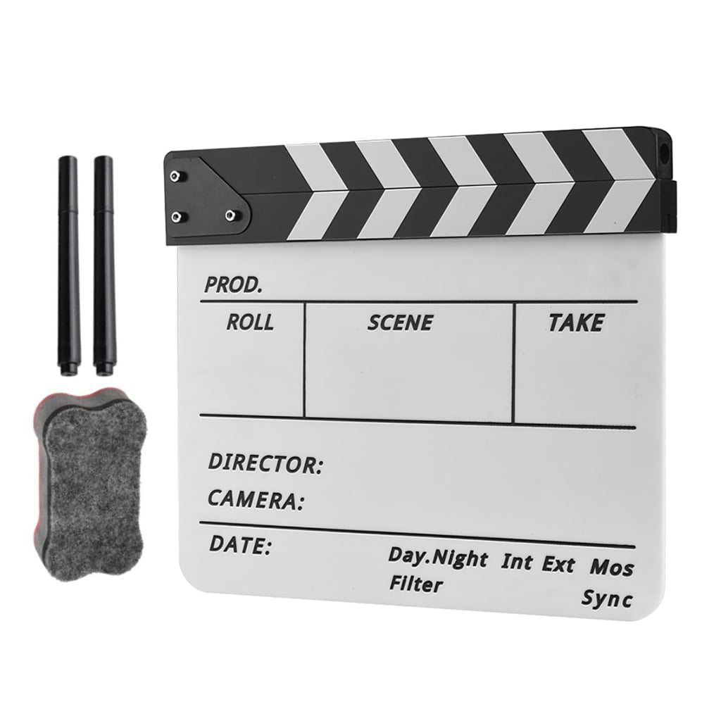 YIGSECU 12x10in Acrylic Clapper Board for Filmmaking Easy to Write and ...