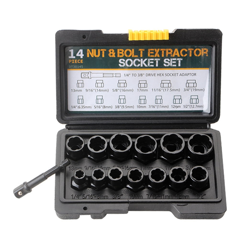 YIGSECU 14Pcs Damaged Bolts Removal Tool Bolts & Nut Remover Set ...