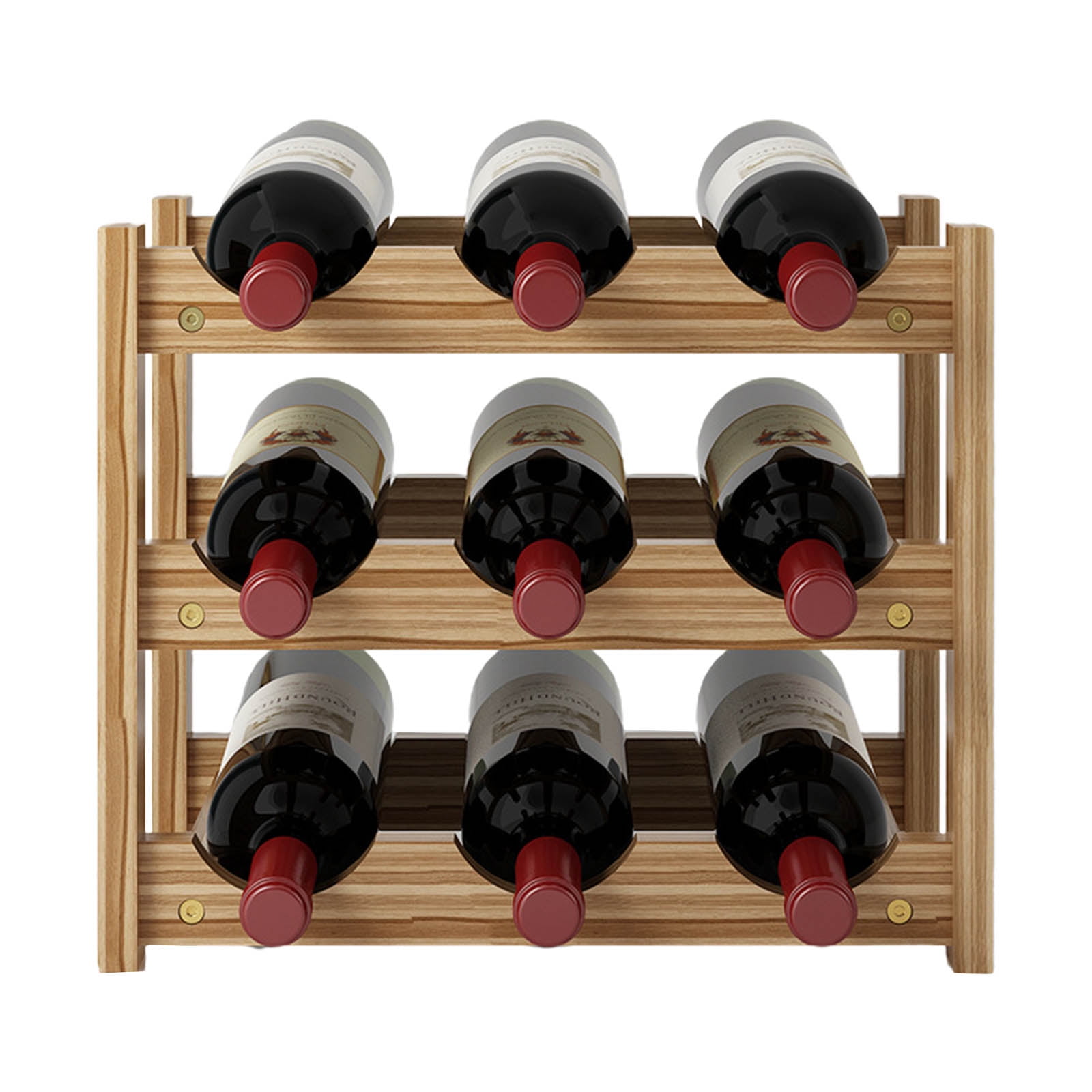 YIGSECU 2/3/4 Tiers Standing Wooden Wine Rack Organizers Home Bar Party ...