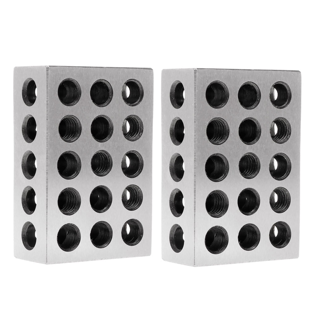 YIGSECU 2 Pieces Blocks Blocks Gauge Blocks Metric Blocks Set 23 Holes ...