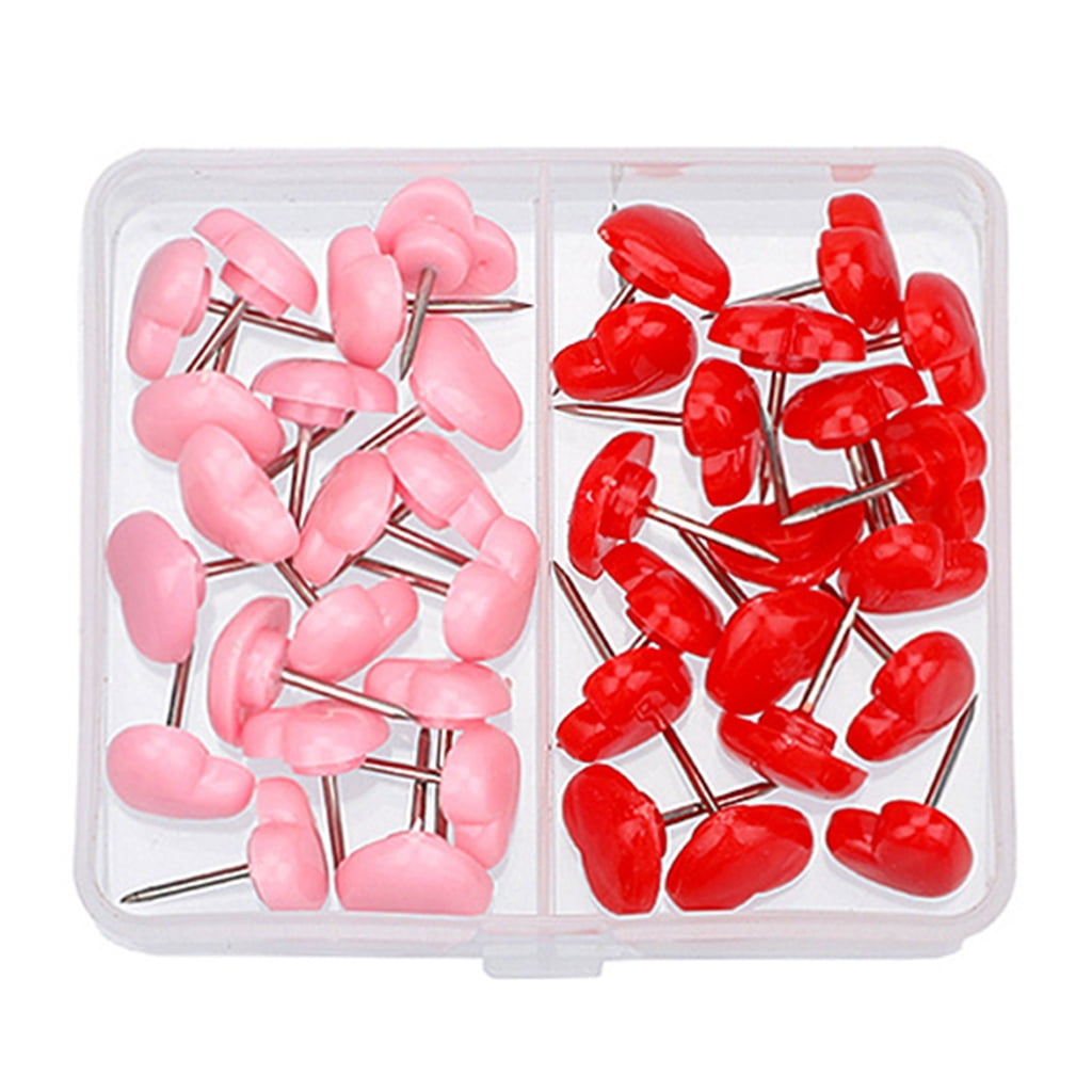 YIGSECU 20-380Pcs Decorative Pushpins Heart Pushpins Flat Push Pins ...