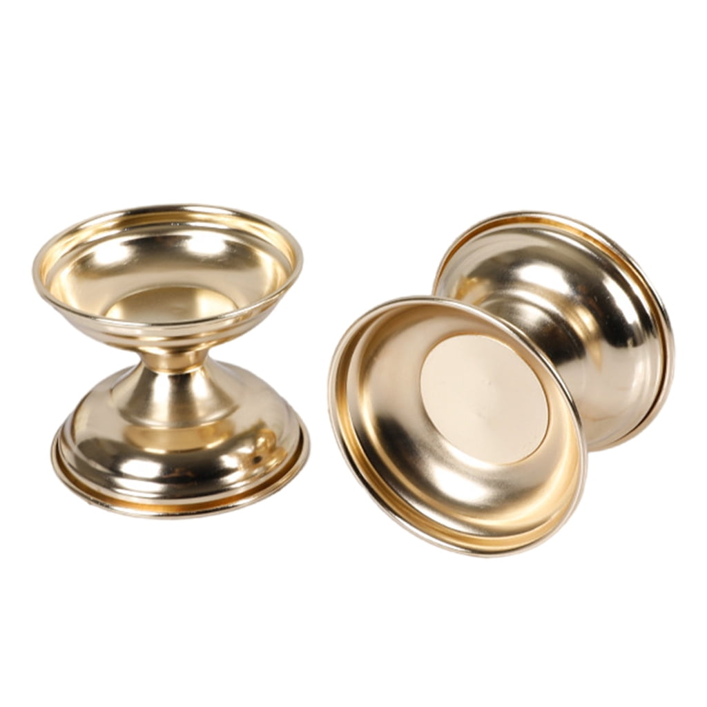 YIGSECU 2Pieces Set European Elegant Round Iron Holders Cup Candlestick ...