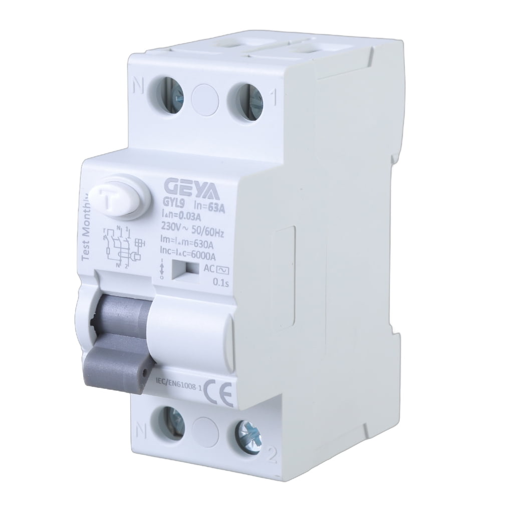 YIGSECU 2Pole 63A Residual Current Circuits Breaker Din Rails Earth Leakage Current Breaker ...
