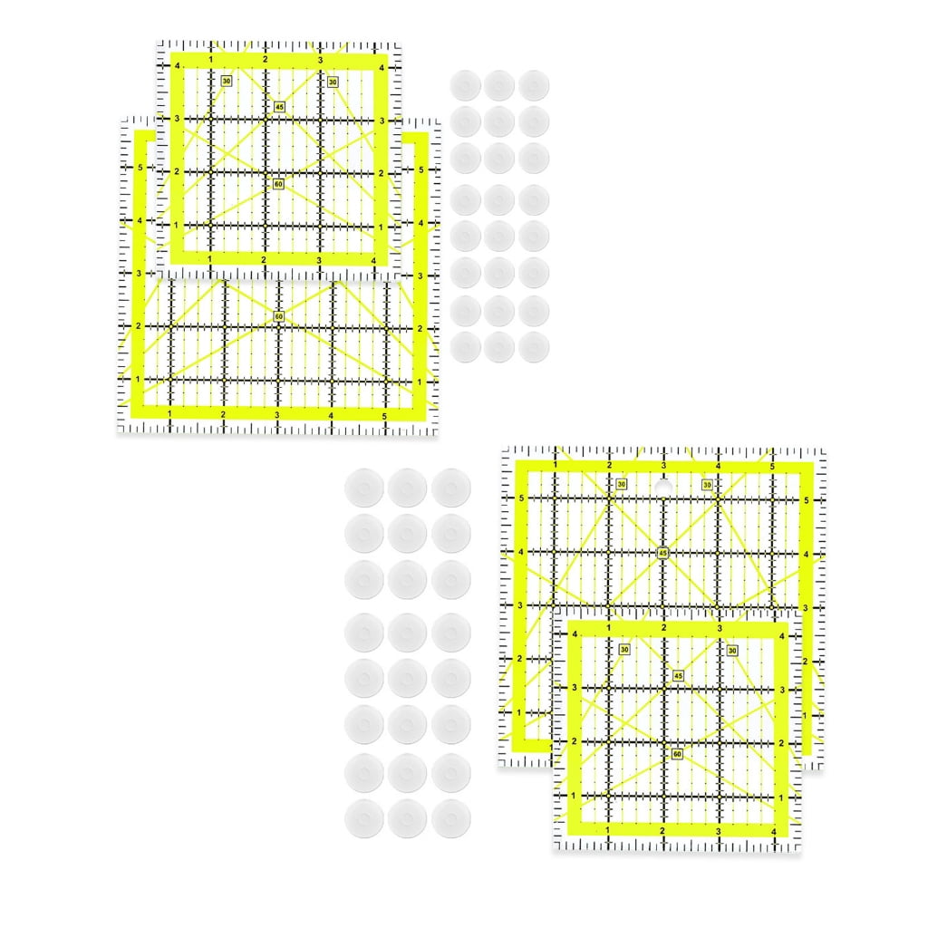 YIGSECU 2Sets Acrylics Square Patchwork Ruler, Quilting Templates Ruler ...