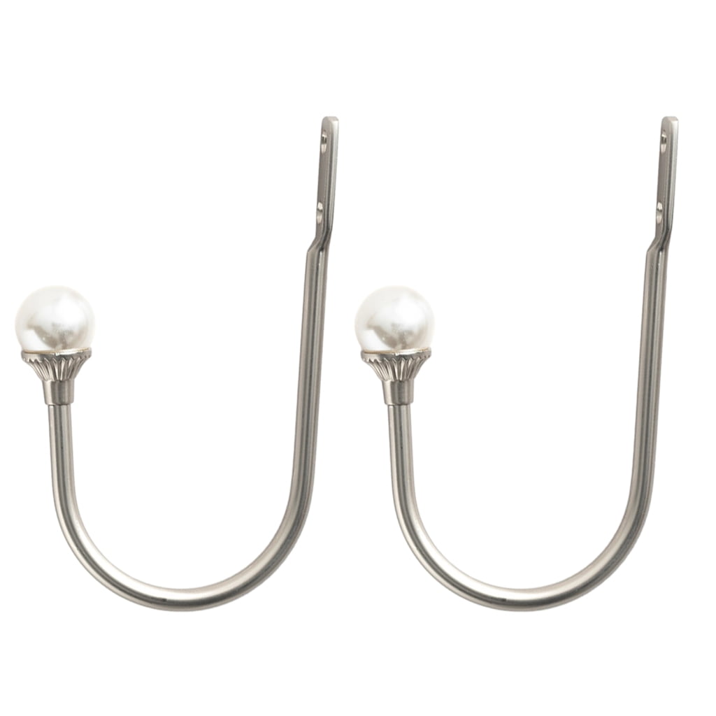 YIGSECU 2pcs Curtain Holder Pearl Wall Hanging Hook European Ushaped ...