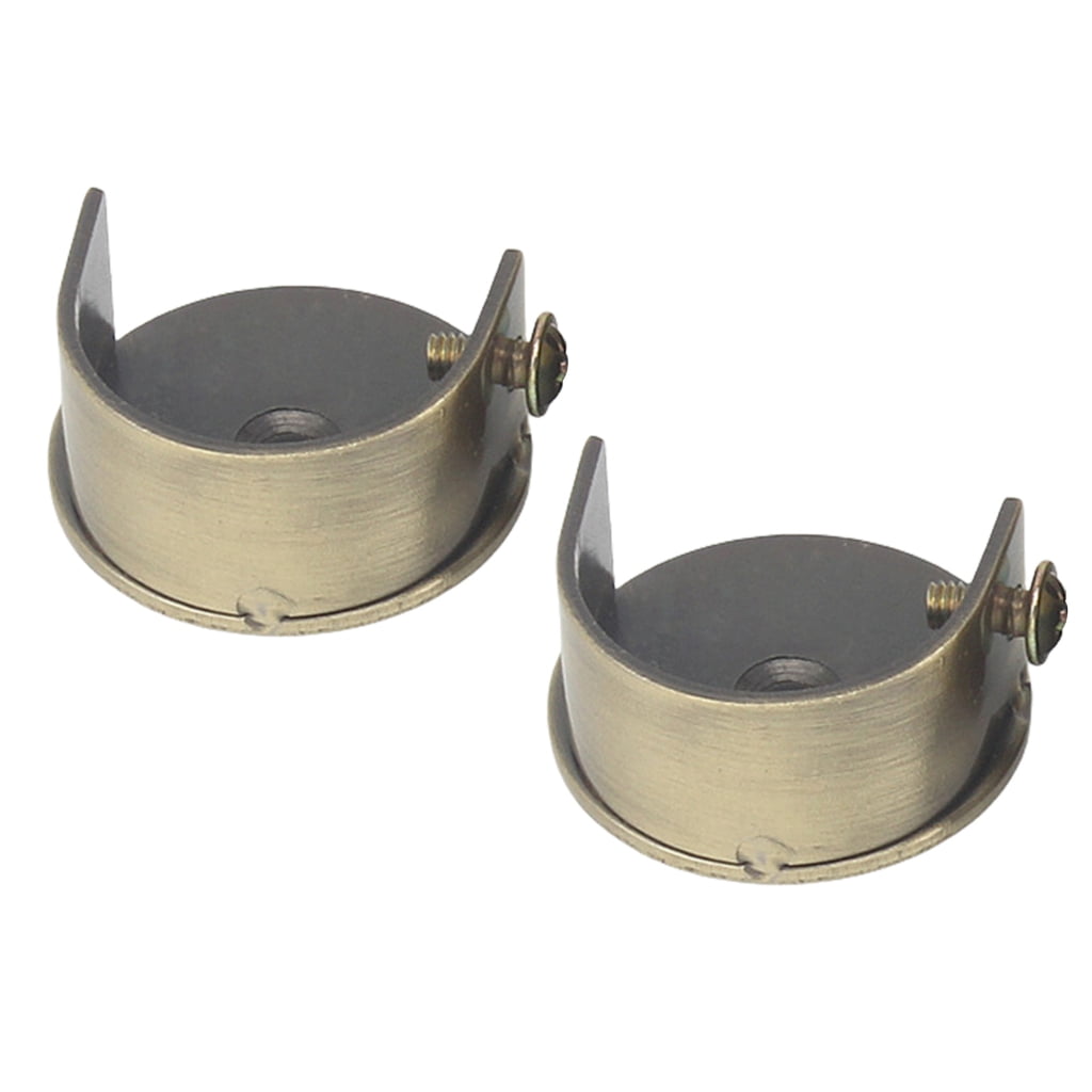 YIGSECU 2pcs Curtain Rod Brackets Wall Mount Curtain Rod Bracket Set ...