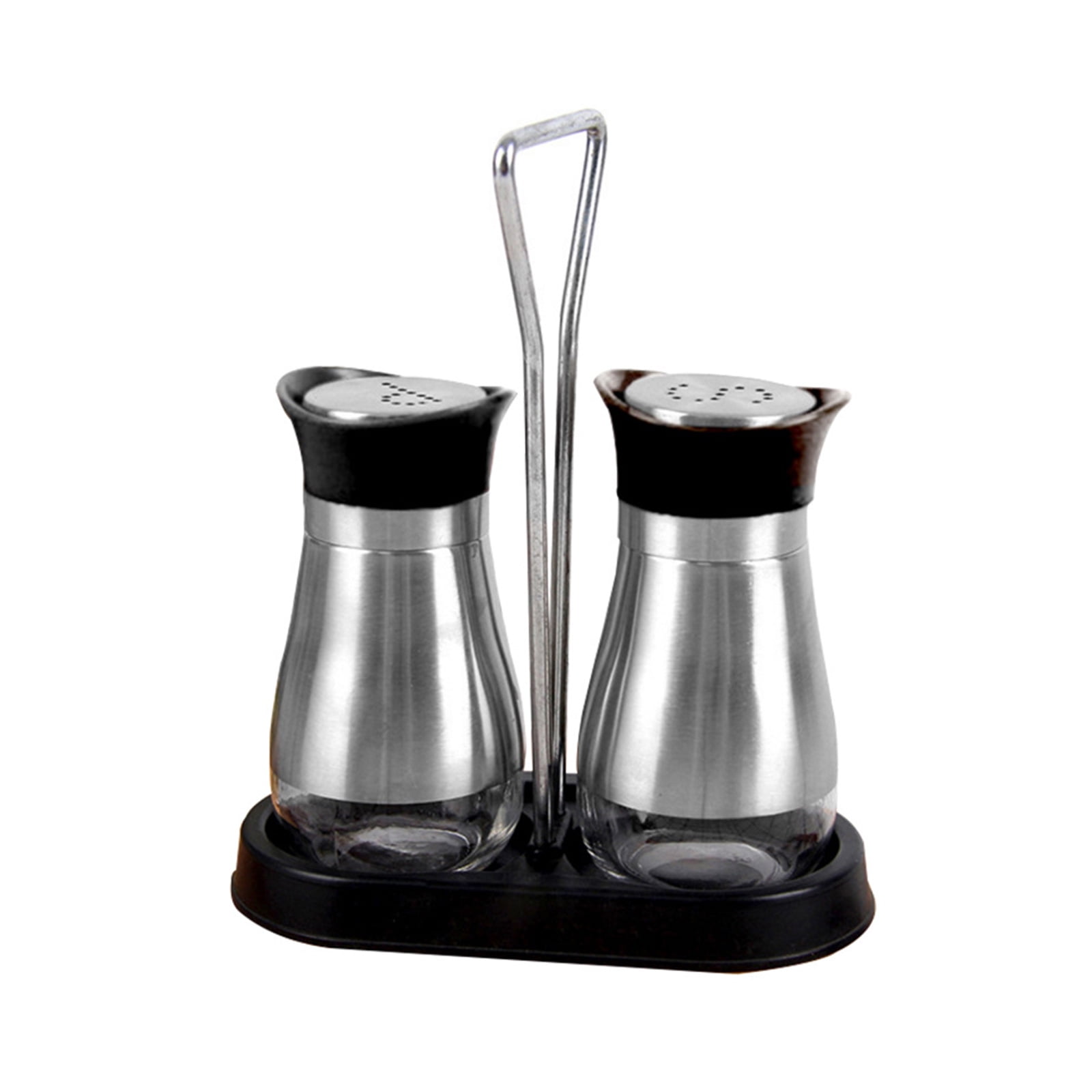YIGSECU 2pcs Salt and Pepper Shakers Set with Holder Stainless Steel ...