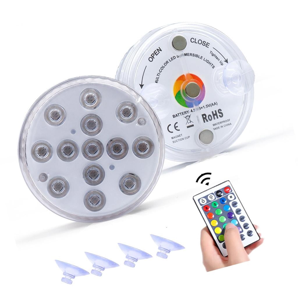 YIGSECU 2set LED Swimming Pool Light Submersibles Lamp with Remote ...