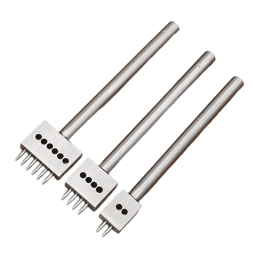 YIGSECU 3 Pcs/Set Leather Hole Punch Tool 4mm Leather Row Round Hole ...