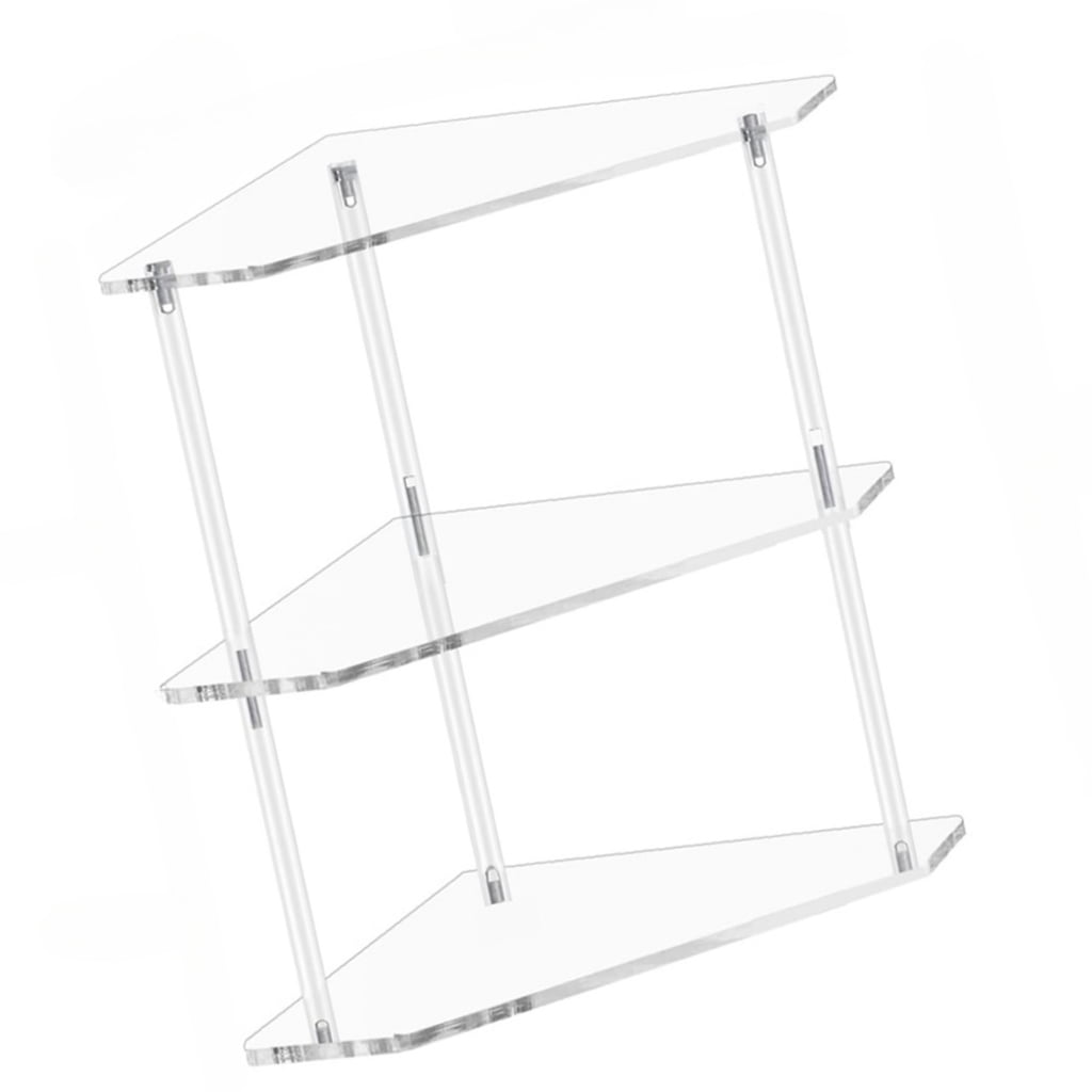 YIGSECU 3-Tiers Bathroom Shelf Acrylic Storage Rack Small Corner Table ...