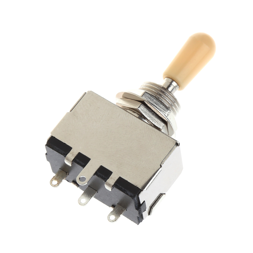 YIGSECU 3 Way Closed Toggle Box Chrome For Electric Guitar Cream Knob ...