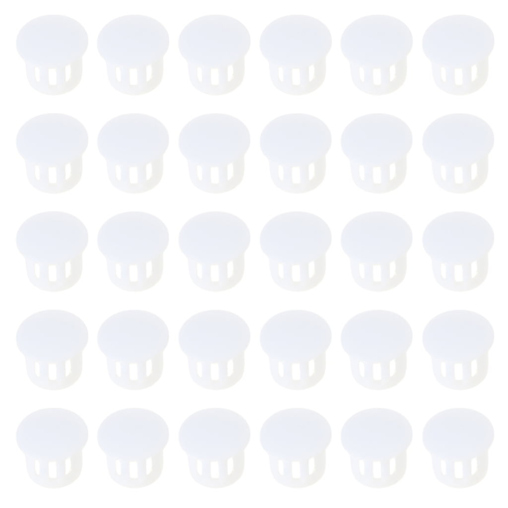 YIGSECU 30Pcs White Plastic Panel Plugs Hole Cover for Neat Cabinet and ...