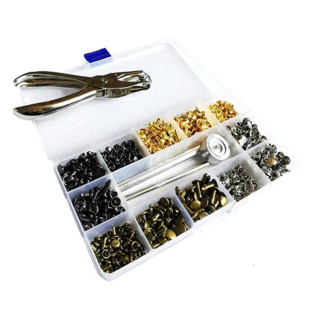YIGSECU 480 Sets Rivets 6mm/8mm/12.0mm 4 Color Double Caps Rivets ...