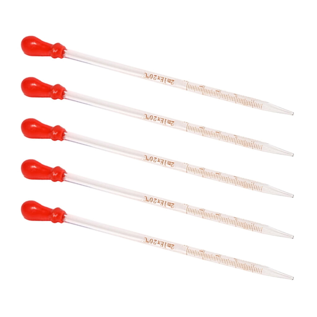 YIGSECU 5 Pcs Liquid Pipettes Glass Scale Graduated Pipette Transparent ...