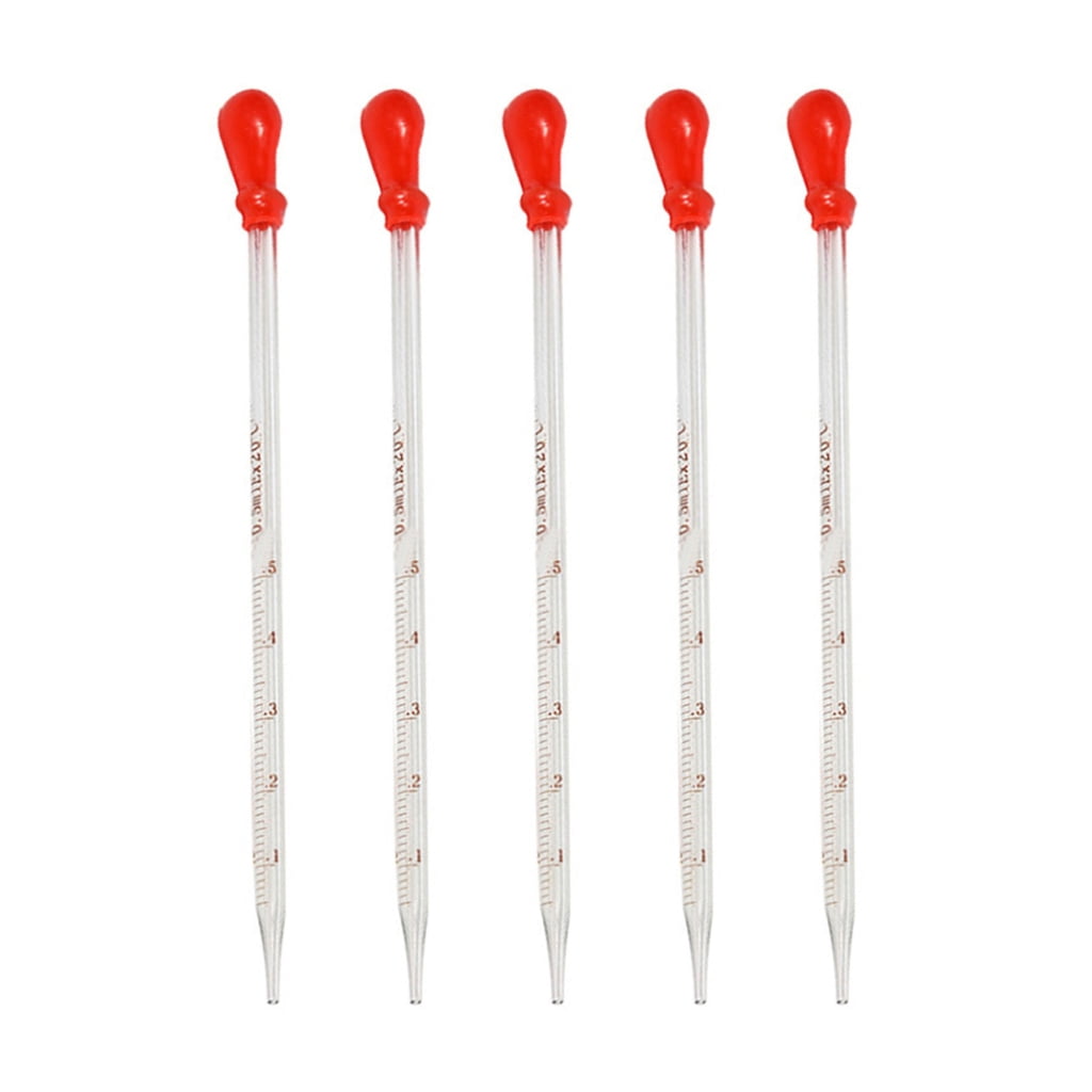 YIGSECU 5 Pcs Liquid Pipettes Glass Scale Graduated Pipette Transparent ...