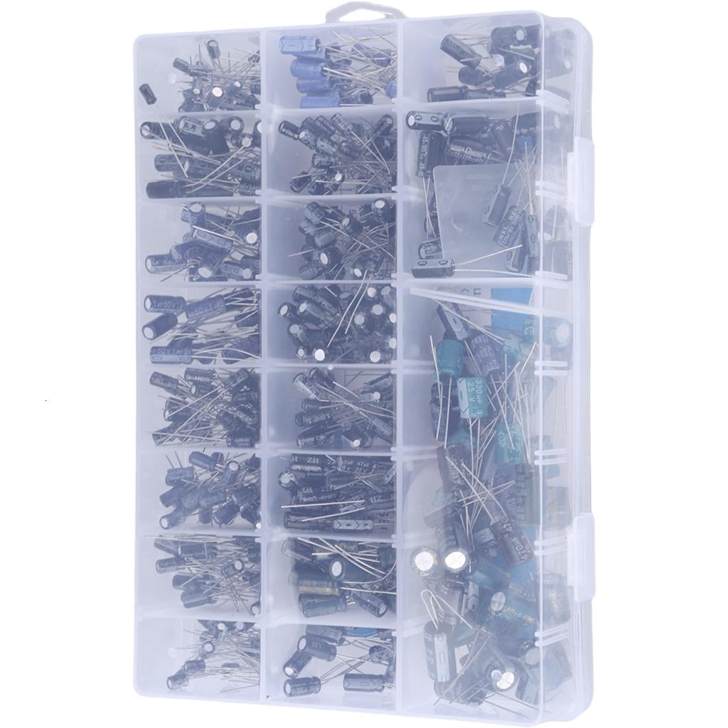 YIGSECU 500pcs Electrolytic Capacitor Collection with Storage Box ...