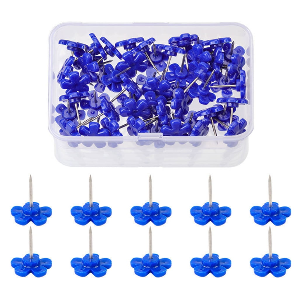 YIGSECU 50Pcs Push Pins Decorative Map Pins Cork Notice Board Thumb ...