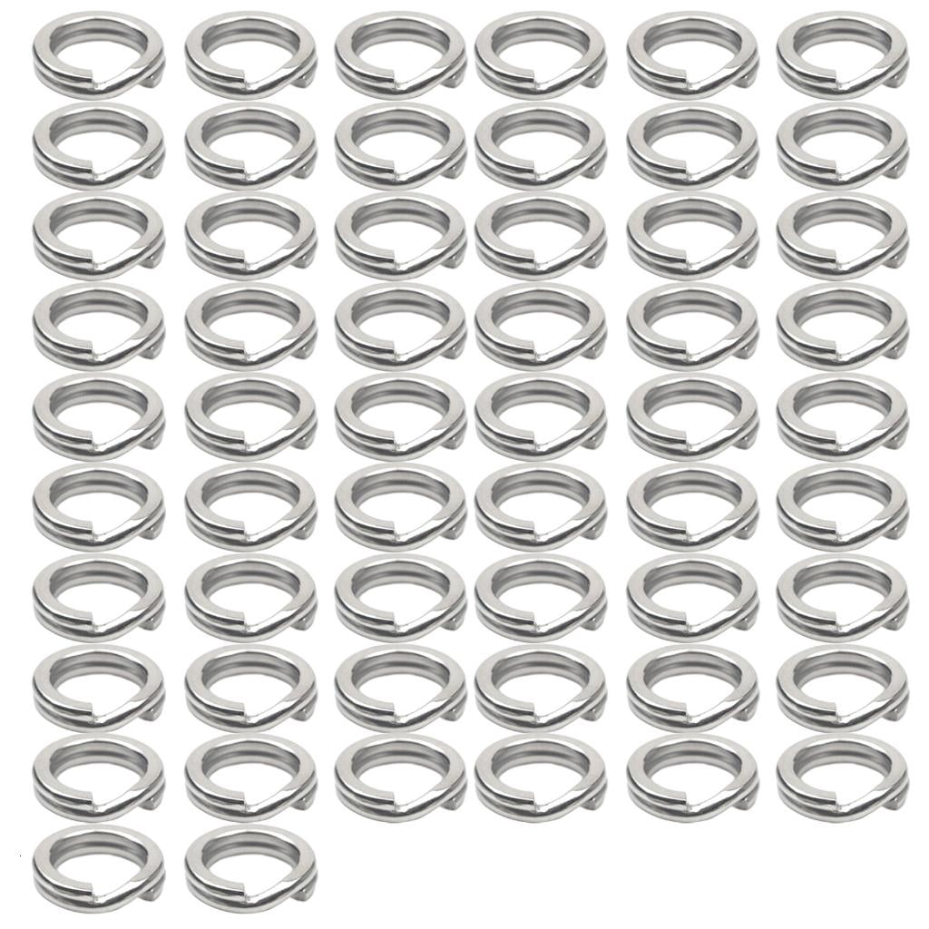 YIGSECU 50Pcs Split Rings Assorted Fishing Split Rings Stainless ...