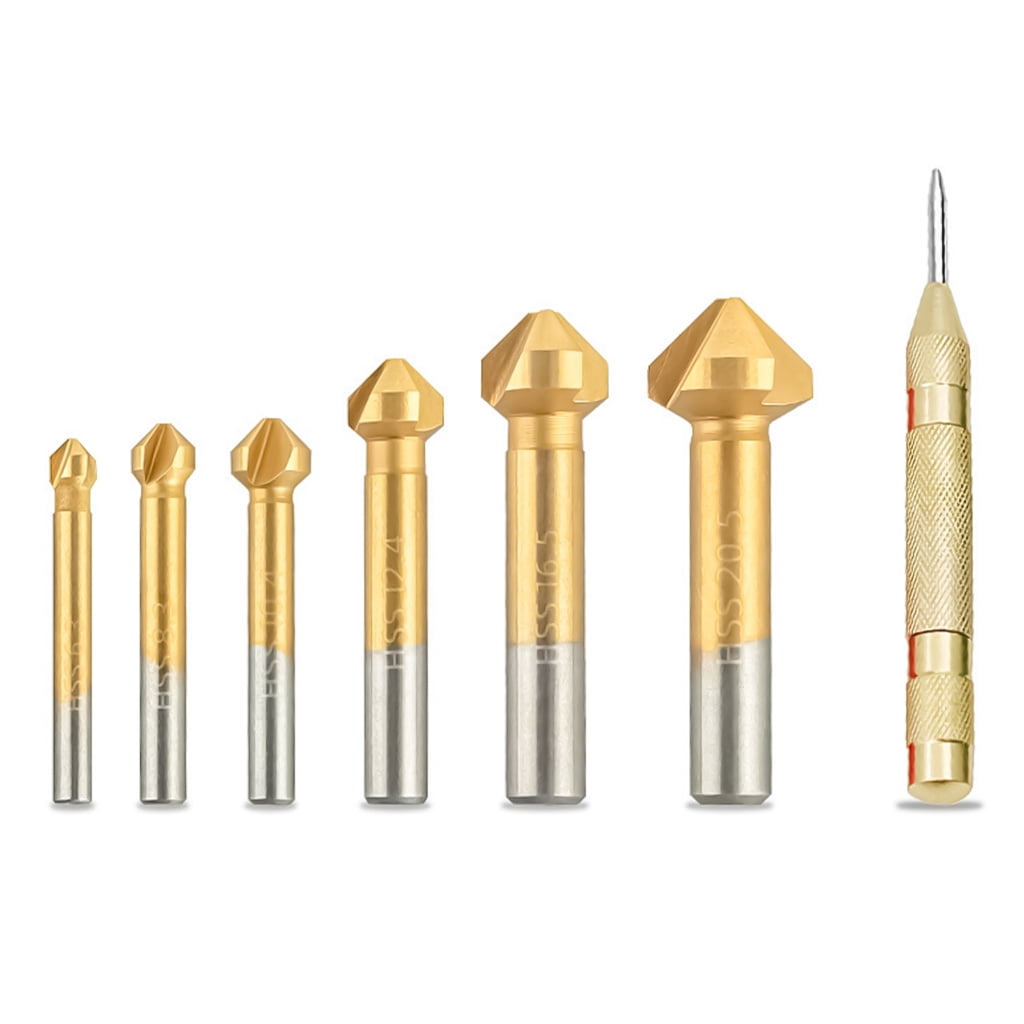 YIGSECU 6/7Pcs Countersink Drill Bit Set Metal Countersink Drill Bit ...