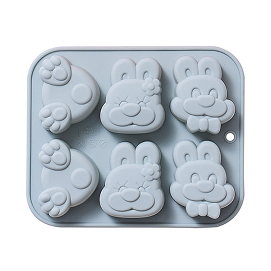 YIGSECU 6 Cavity Fondant Mold Biscuits Mold Cartoon Press Baking Mold ...