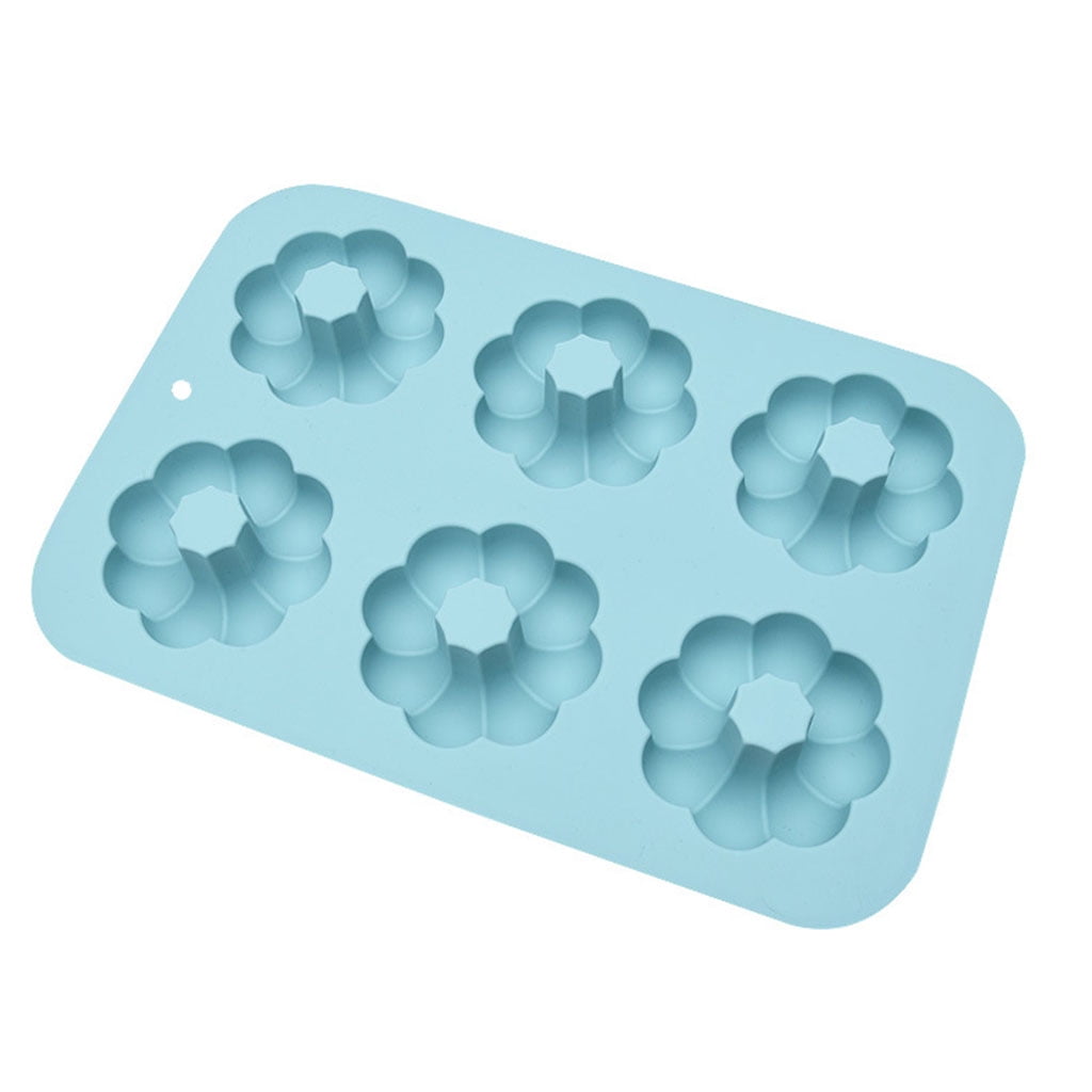 YIGSECU 6 Holes Flower Shapes Non-stick Quick Release Silicone Muffins ...