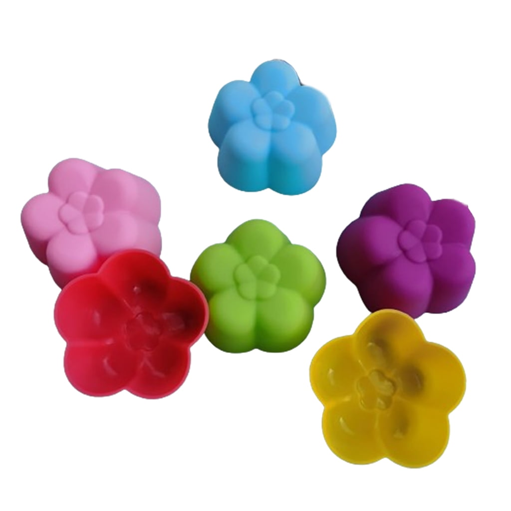 YIGSECU 6 Pack Cake Molds Colorful Baking Moulds Flower Shaped Delicate ...